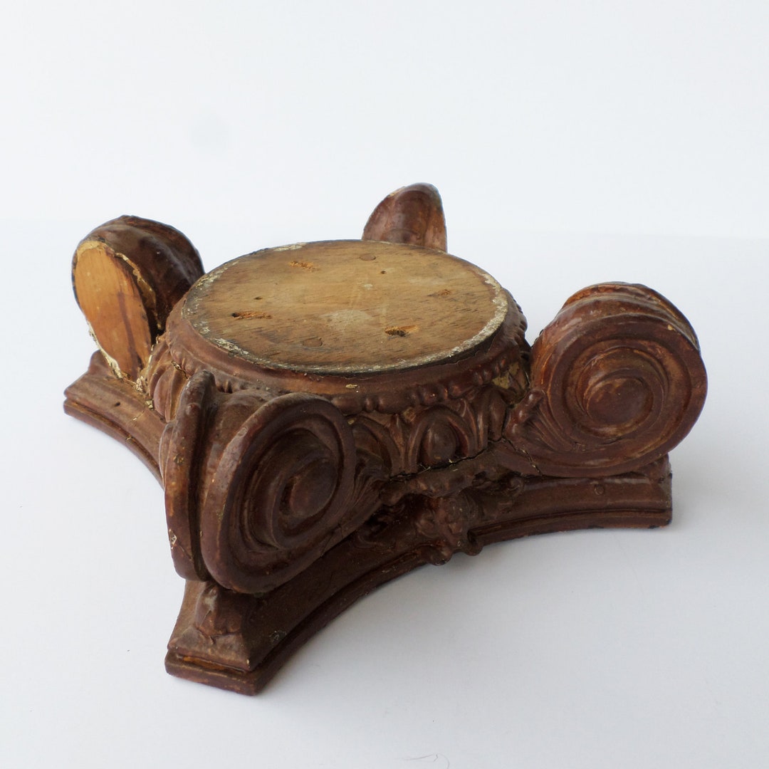 Vintage Architectural Salvage Porch Plinth Base, Elaborate Carved Porch ...