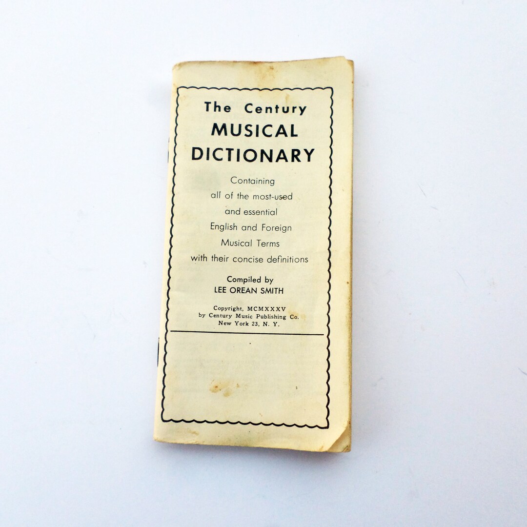 Vintage Century Musical Dictionary, Pocket Sized Reference of Musical ...
