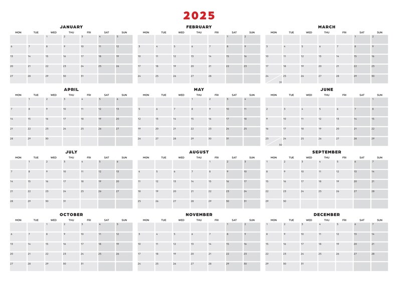 Wallscaping Studio | 2025 Wall Calendar, Minimalist Black & White ...