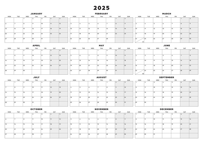 Wallscaping Studio | 2025 Wall Calendar, Minimalist Black & White ...