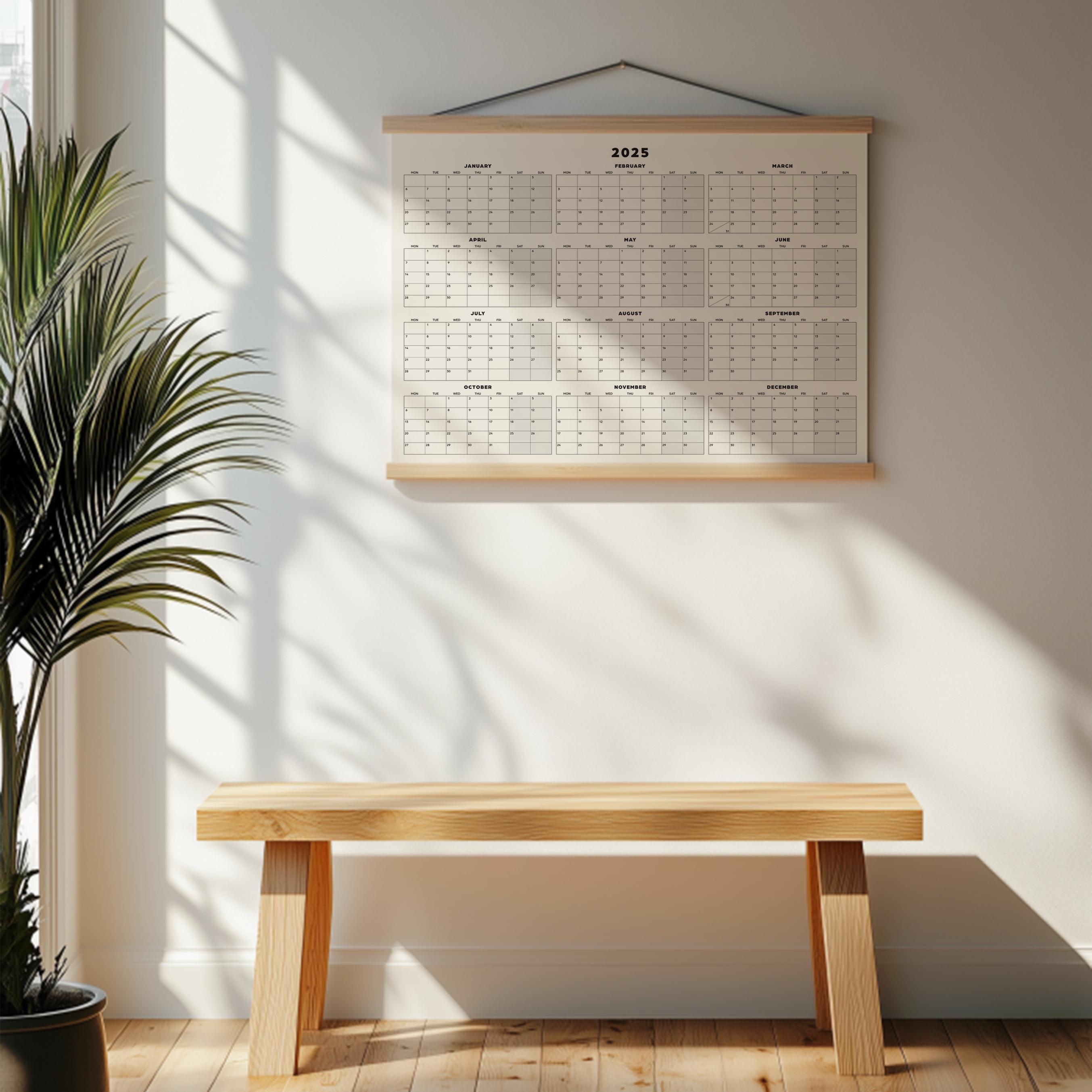 Wallscaping Studio | 2025 Wall Calendar, Minimalist Black & White ...