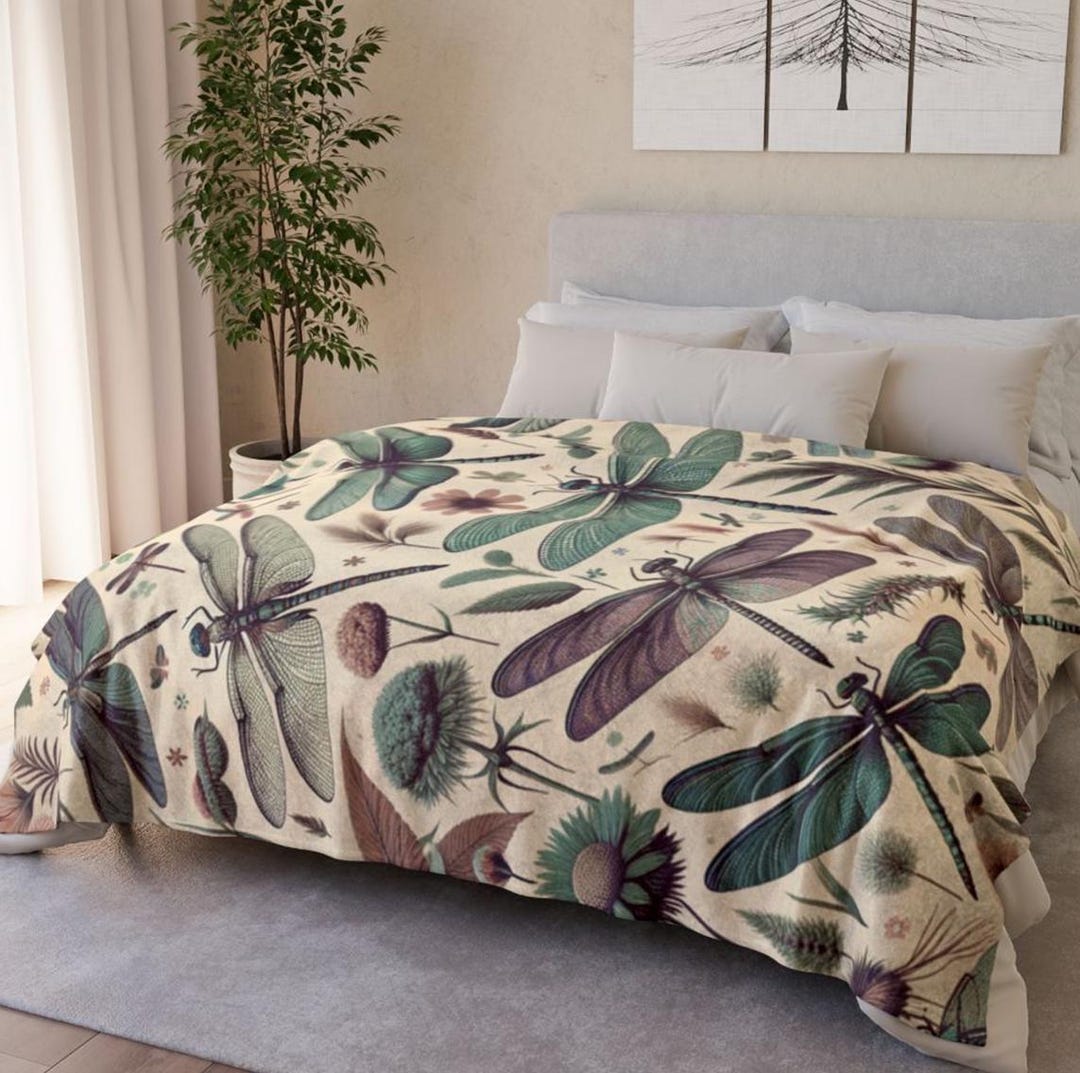 Dragonfly Throw Blanket Dragonfly Gift Idea Spring Blanket Dragonfly ...