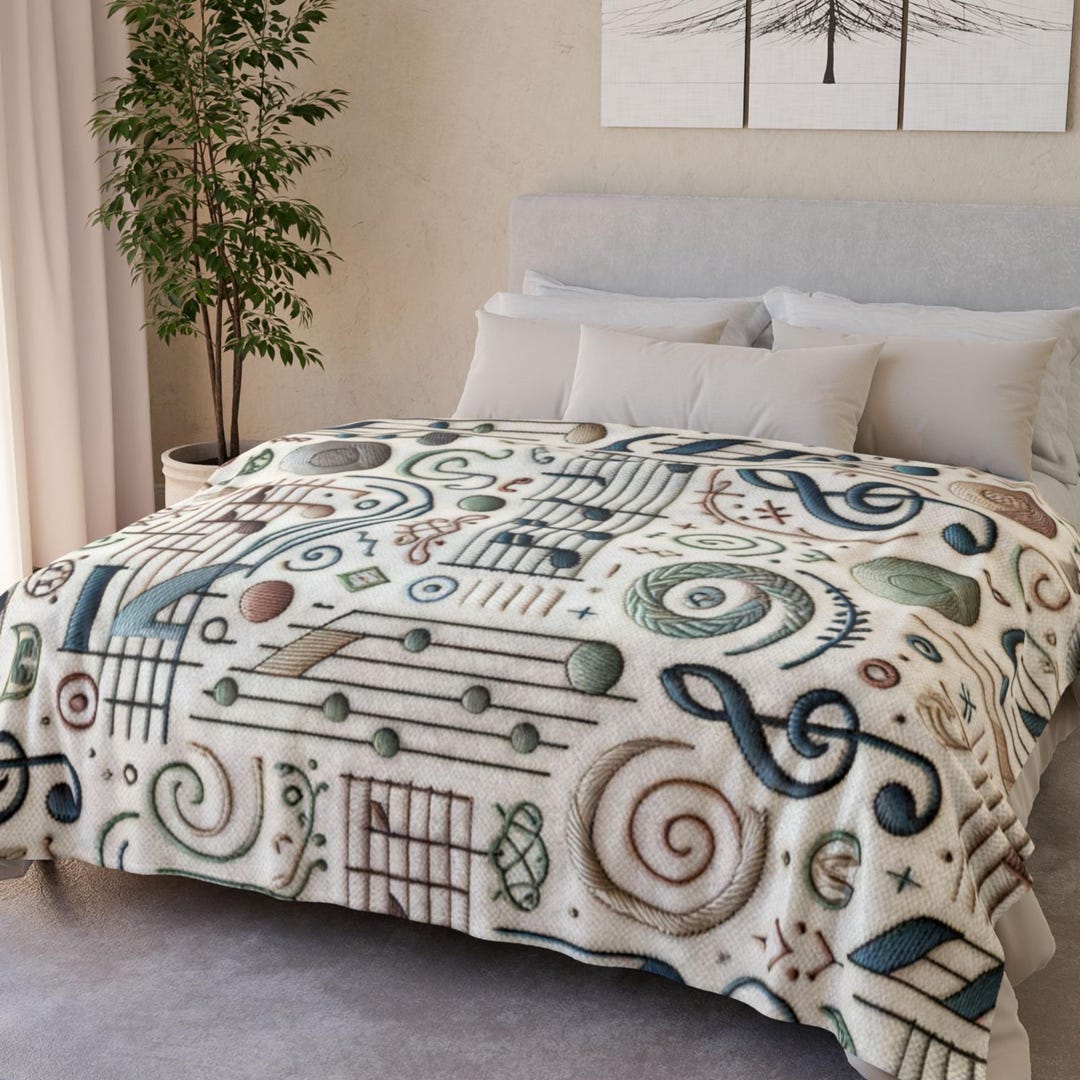 Music Throw Blanket Music Fan Blanket Music Blanket Music Mote Blanket ...