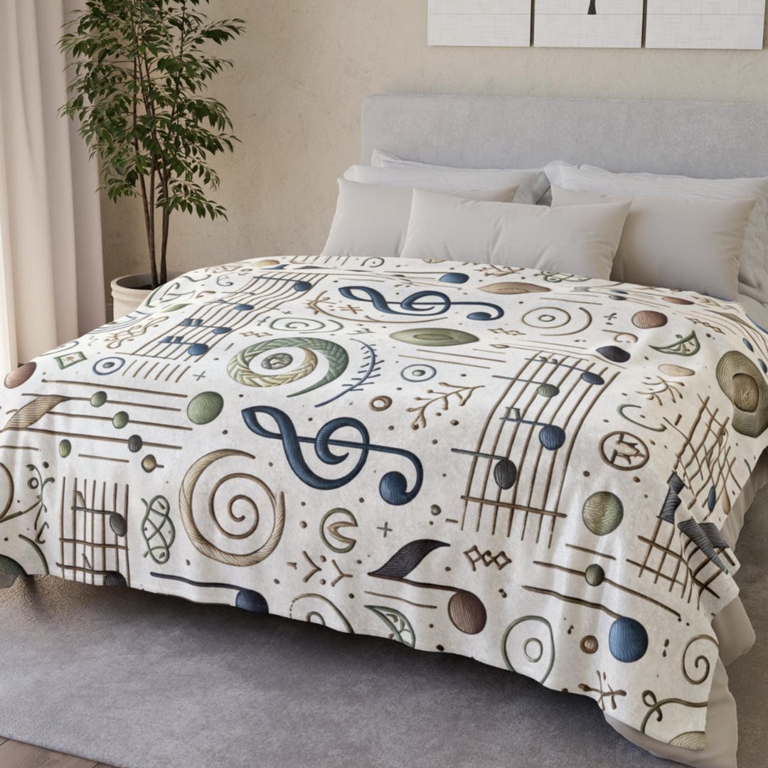 Music Notes Blanket Musical Throw - Etsy