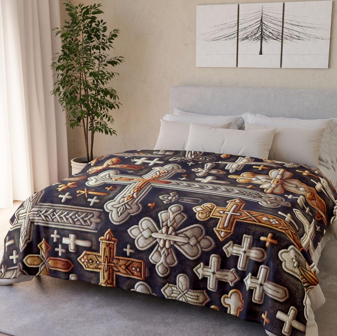 Religious Christian Blanket Bible Reader Gift Christ Our Savior Floral ...