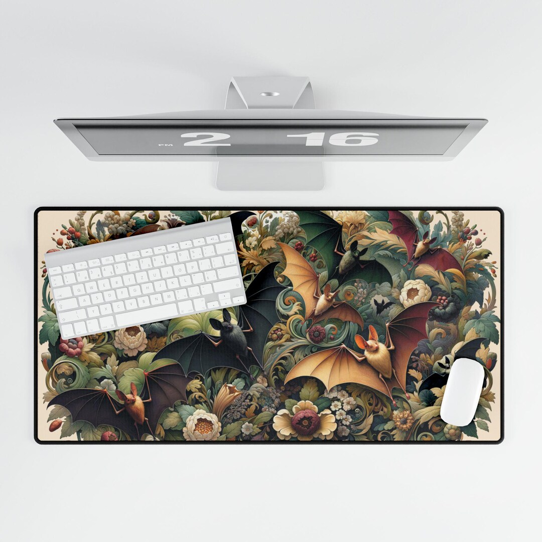 Bat Desk Mat Goth Gamer Pad Goth Mouse Pad Dark Academia Desk Mat Goth ...