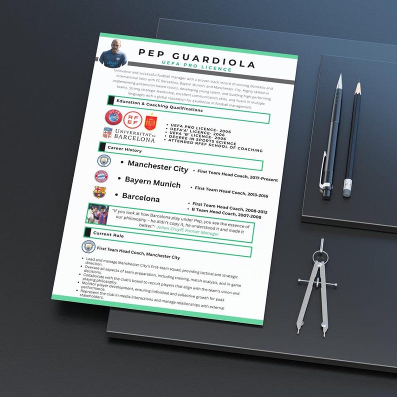 Custom Football CV – Professionally Designed, Made to Order | Tailored ...