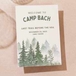 Editable Camping Bachelorette Party Invitation Canva Template | Camp ...