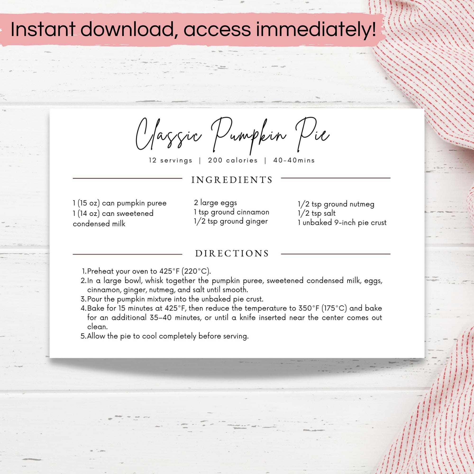 Customizable Recipe Card Template With Back Card Modern Font Canva ...