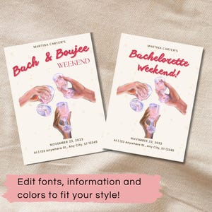 Bach and Boozy Bachelorette Invitation Canva Template | Watercolor ...