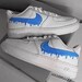 Custom Hand Painted Air Force 1 Sneakers With Blue Dripping Swoosh Logo ...
