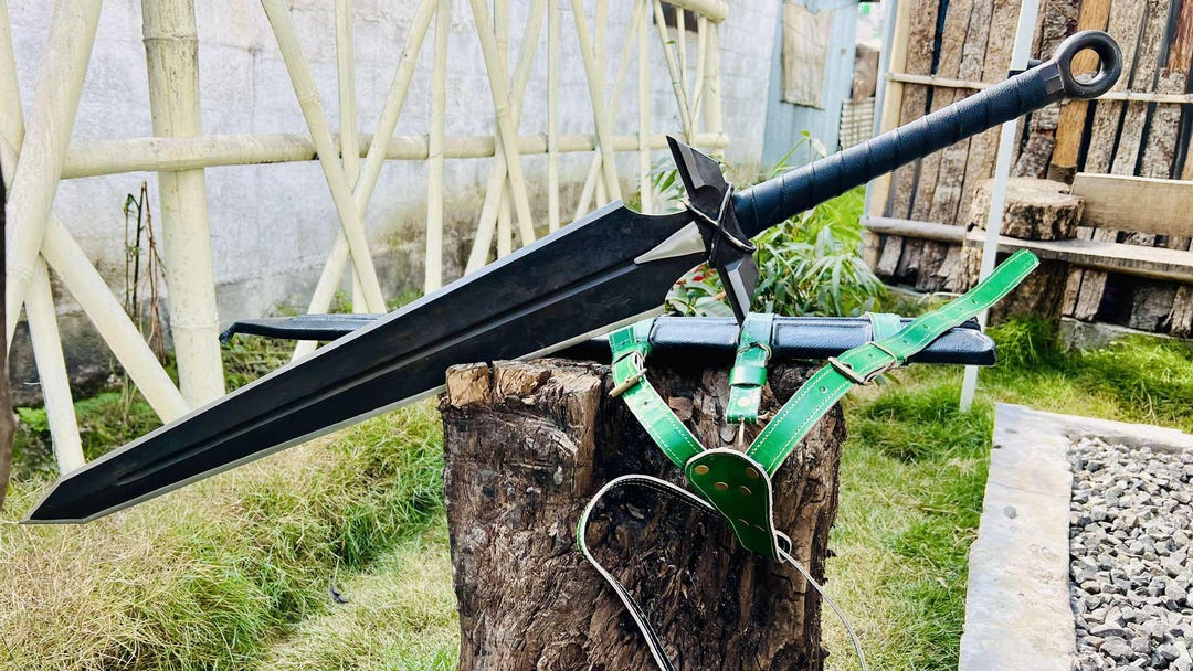 27-inch Blade Custom Black Sword | Rosewood Handle - Full Tang| 'X' on ...