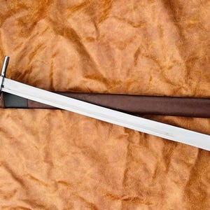 Hand Forged Messer Sword: 27.5 Inch Carbon Steel Blade, Leather ...