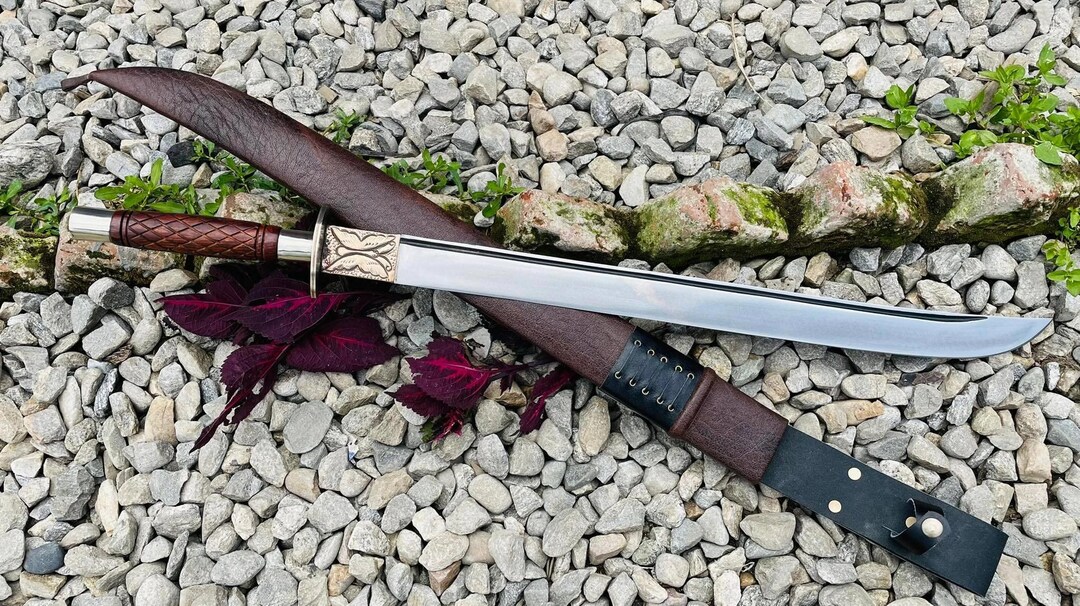 Custom 24" Replica Samurai Sword: Tempered Steel Blade, Rosewood Handle ...