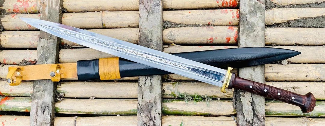Hand-forged Viking Sword: Folded 5160 Carbon Steel, Rosewood Handle - Etsy