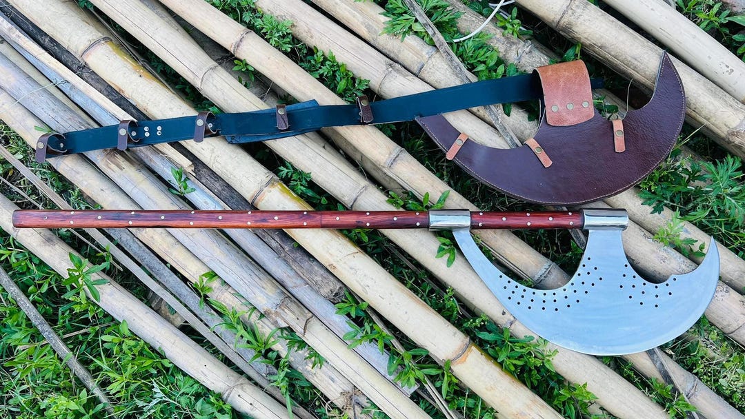 20" Custom Blade Large Bardiche Pole Axe Blunt Axe Head-high Carbon ...