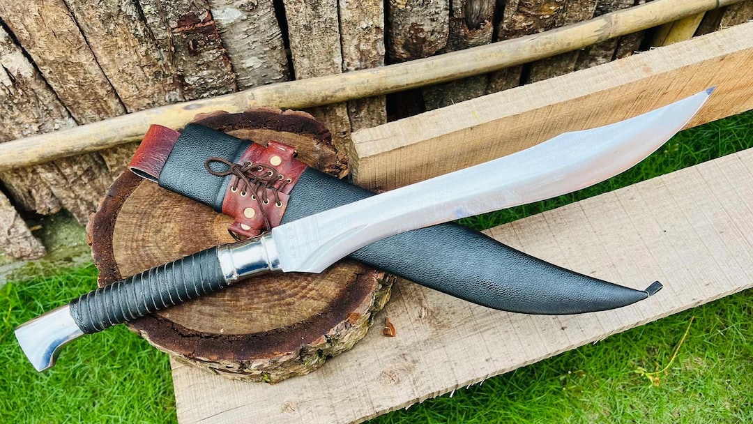 Hand Forged 18" Scimitar Sword: Tempered High Carbon Steel Blade - Etsy