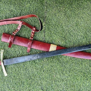 35″ Blade Custom Long Messer Sword - Hand-forged High Carbon Steel ...