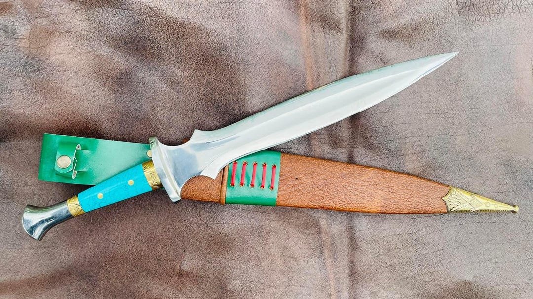 15 Inches Blade Replica Double Edge Sam Dagger-medieval Custom Stone ...