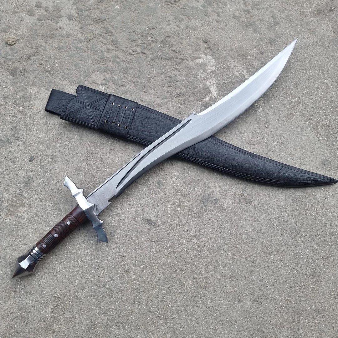 22-inch Blade Long Spartan Sword - Hand-forged Full Tang Modern Machete ...