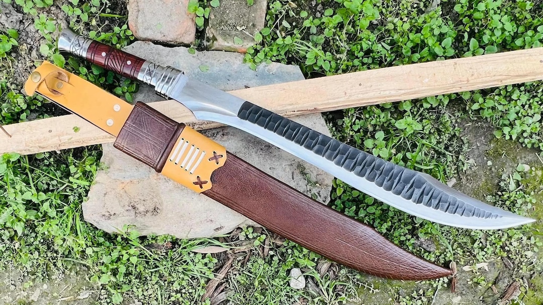 21-inch Blade -hand-forged Carbon Steel Full Tang-scimitar Sword With ...