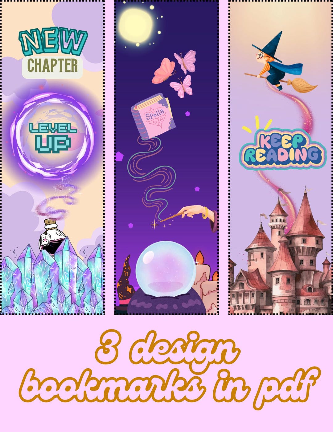 Printable Bookmarks Pdf for Kids Magic Bookmarks Harry Potter Witch ...