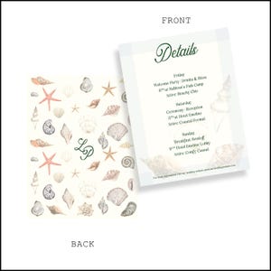 Watercolor Nautical Seashell Printable Wedding Invitation Bundle ...