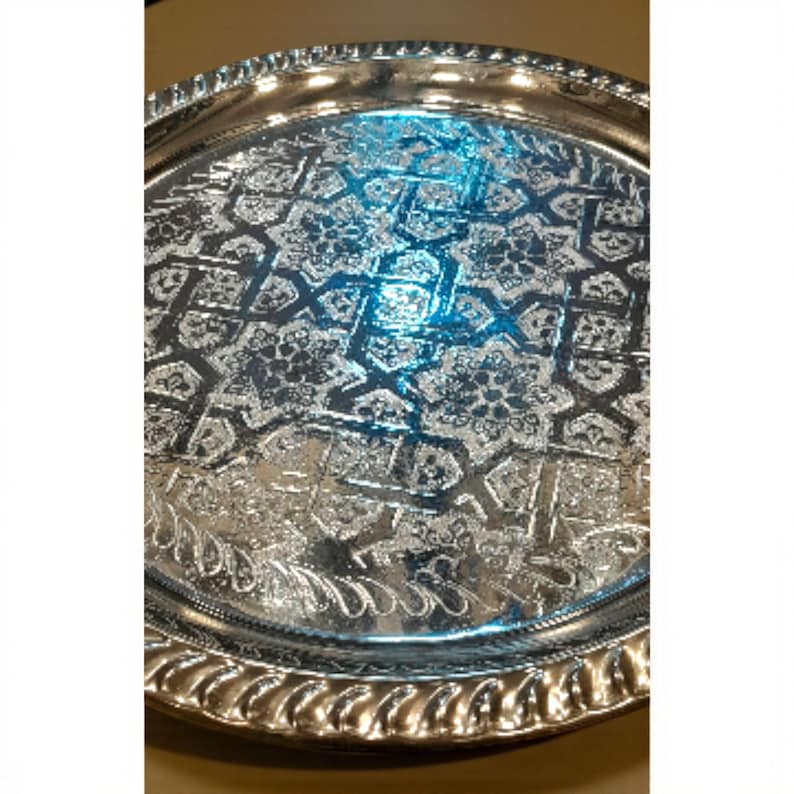 Moroccan Handmade Silver Tea Set – Traditional Teapot With 6 Gold ...