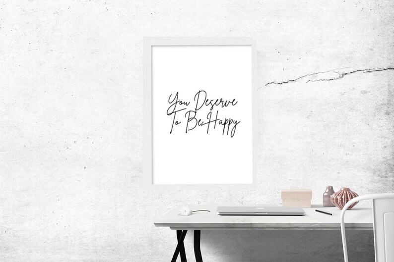 You Deserve to Be Happy Poster - Etsy