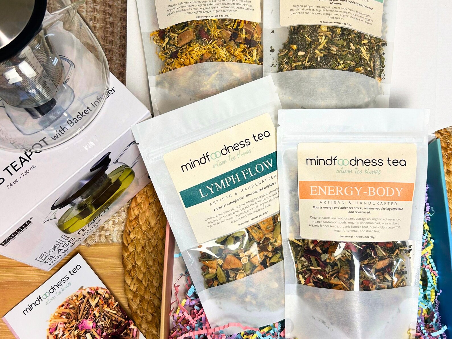 Tea Lovers Gift Box Teapot Gold Teaspoon Herbal Teas Loose Leaf Crafted Teas Mindfulness Gift ...