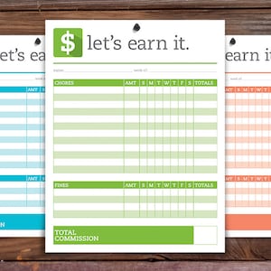Printable Kids Commission/allowance Chart - Etsy