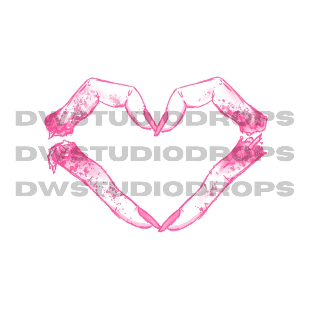 Gory Dismembered Fingers Love Heart Bordered Design DIGITAL DESIGN ...