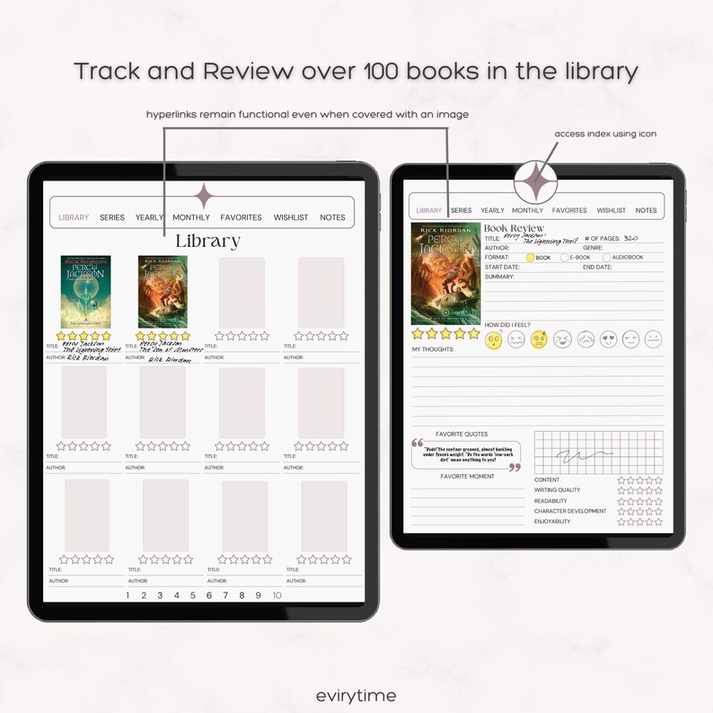 Beginner Friendly Digital Reading Journal: Book Review and Reading ...