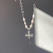 Handmade Pearl Cross Choker, Y2K Grunge Necklace - Etsy