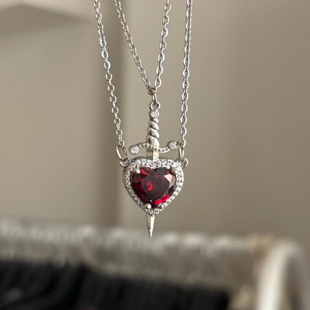 Heart and Sword Couple Necklace | Romancit Gift for His and Hers ...