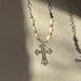 Handmade Pearl Cross Choker, Y2K Grunge Necklace - Etsy