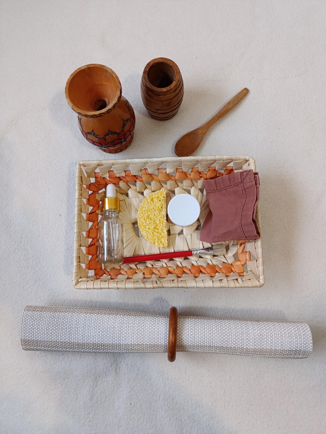 Wood Polishing Montessori With a Set of Unique Objects Specifically ...