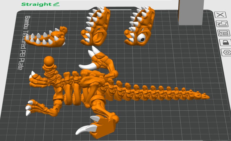 3D Printed Flexi Raptor With Articulating Joints, Bone and Base ...