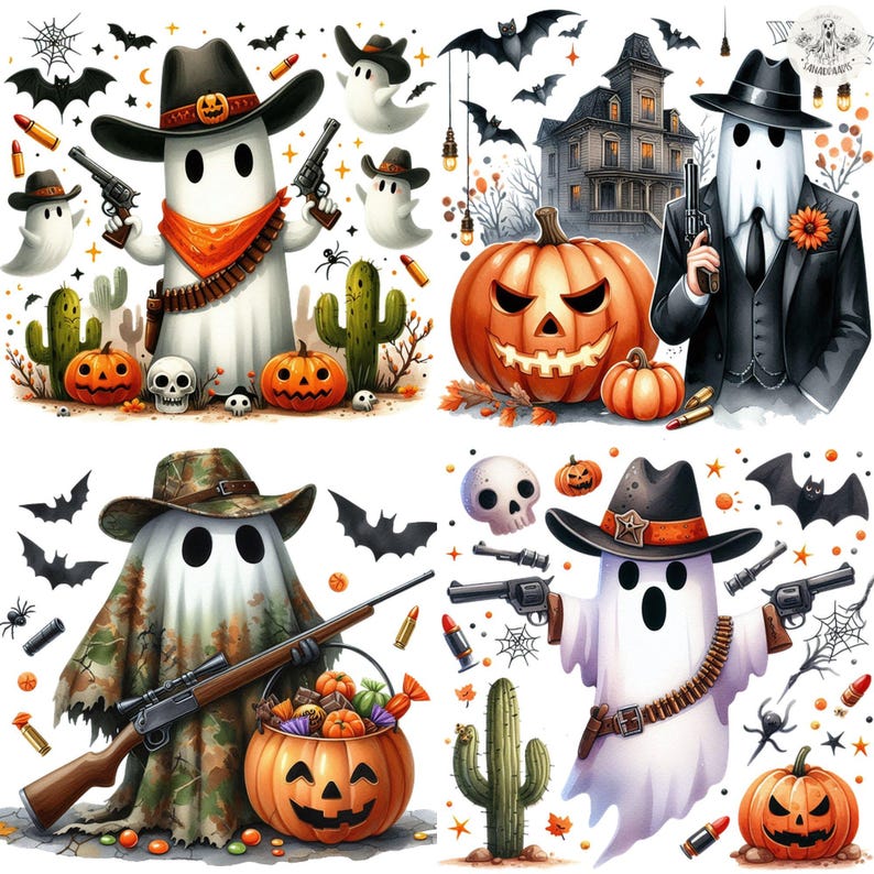 Halloween Ghost Hunter Clipart Bundle, Ghost Halloween Png, Ghost Duck ...