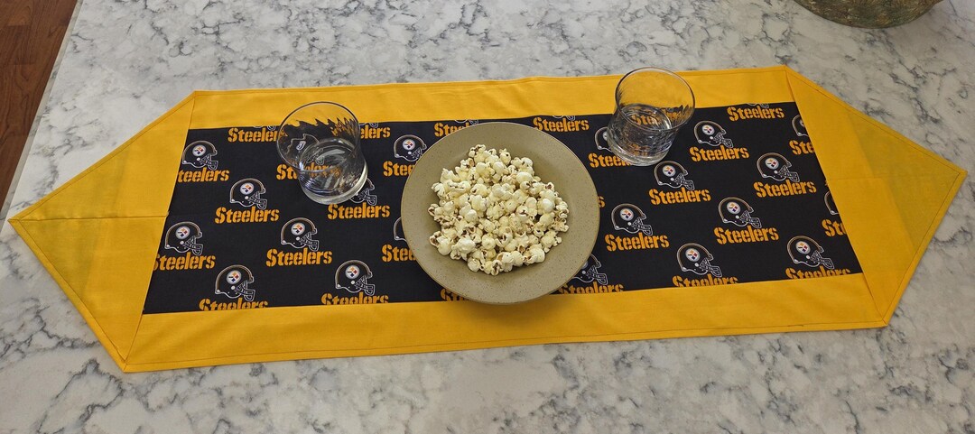 Steelers Table Runner: Black and Gold Tailgate Decor (13x41 Inches) - Etsy