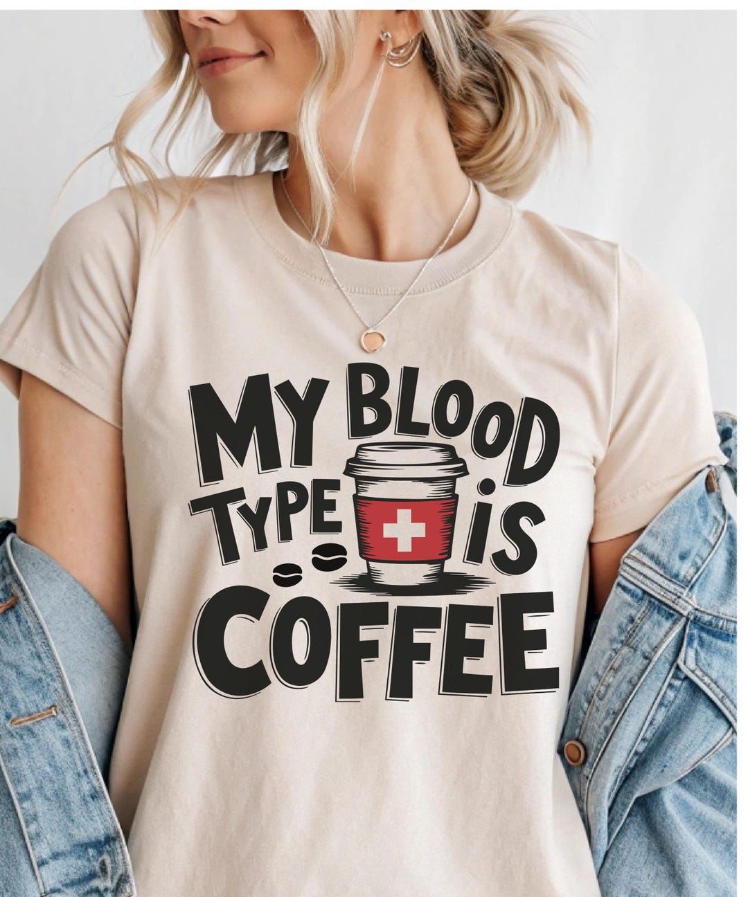 My Blood Type is Coffee Tee, Fun Coffee Lover Shirt, Unisex Short ...