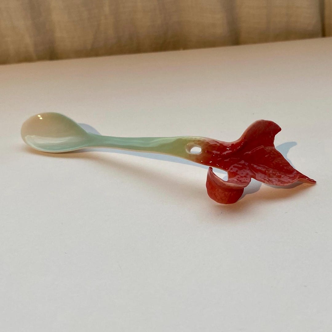 Vintage Franz Porcelain Basil Spoon: Art Nouveau Decor (original Box ...
