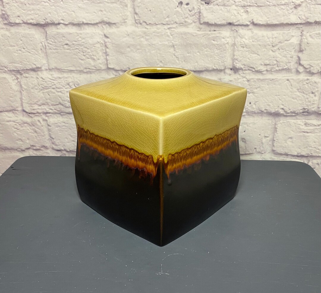 Glazed Ceramic Tissue Box Cover in Tan and Dark Browns - Etsy