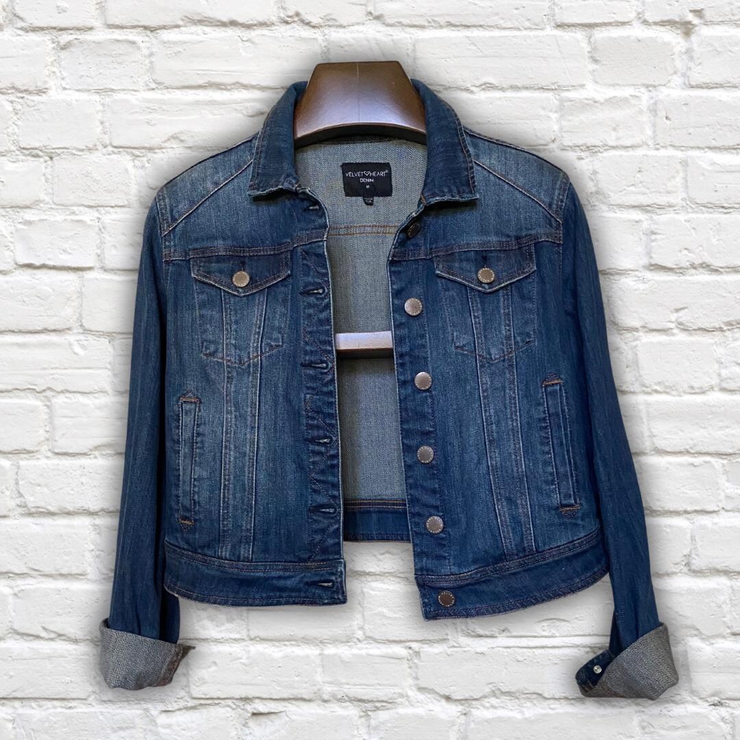 Velvet Heart Denim Jacket - Etsy