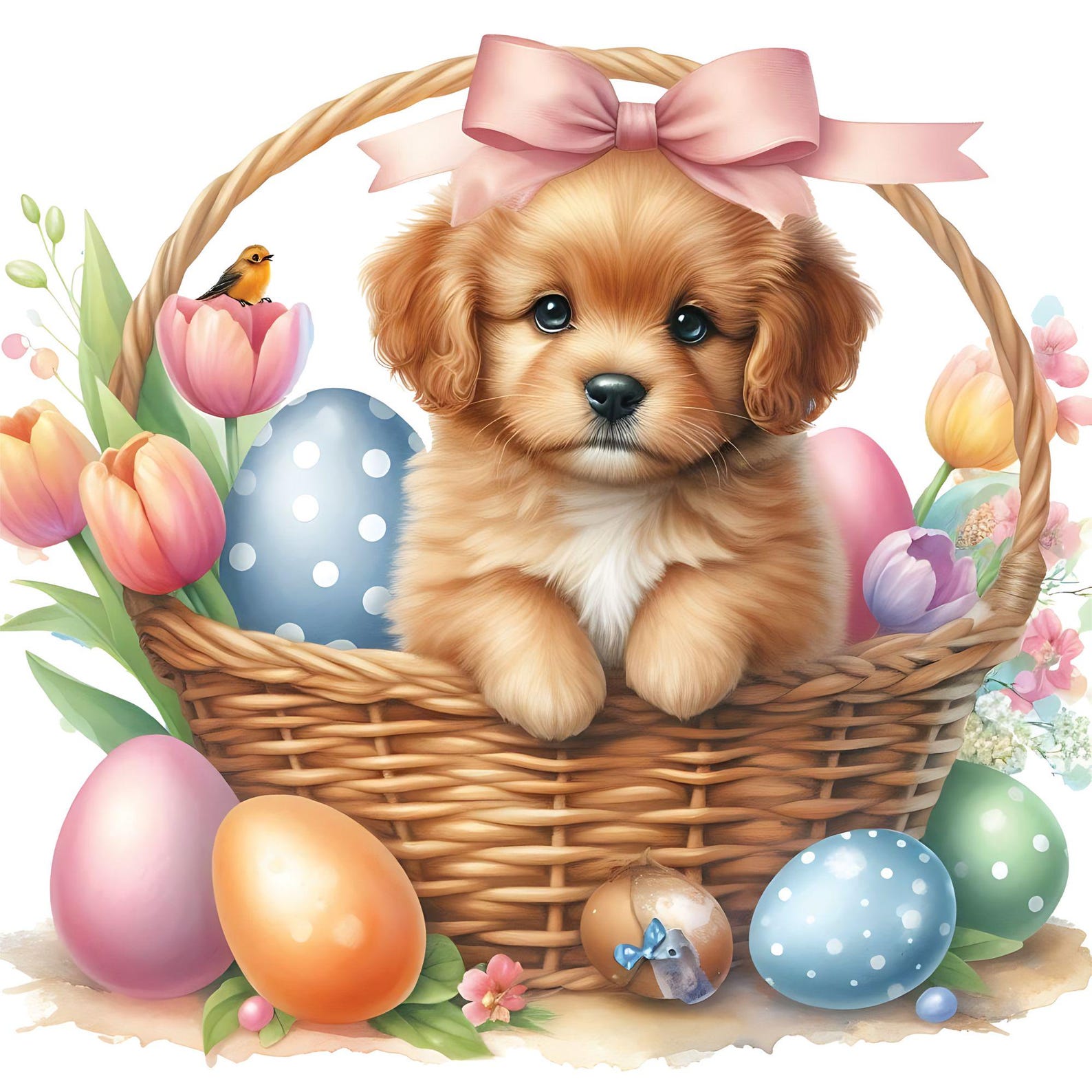 Watercolor Easter Puppy Clipart PNG, Easter Dog Eggs PNG, Easter ...