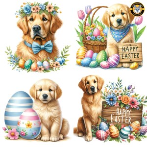 20+ Labrador Easter Bundle Clipart PNG, Watercolor Easter Retriever PNG ...