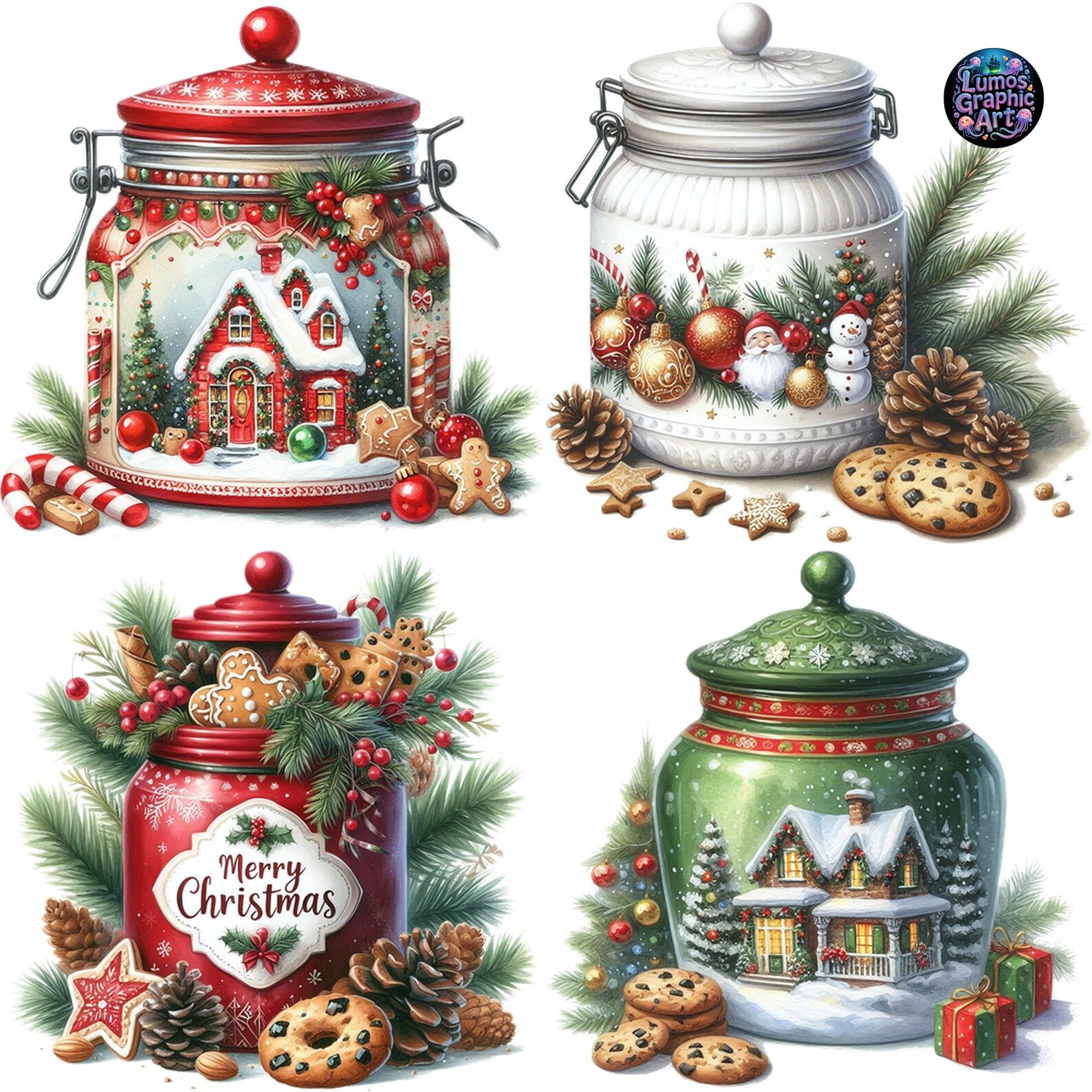 20+ Watercolor Christmas Cookie Jar Clipart, Christmas Cookies Png ...