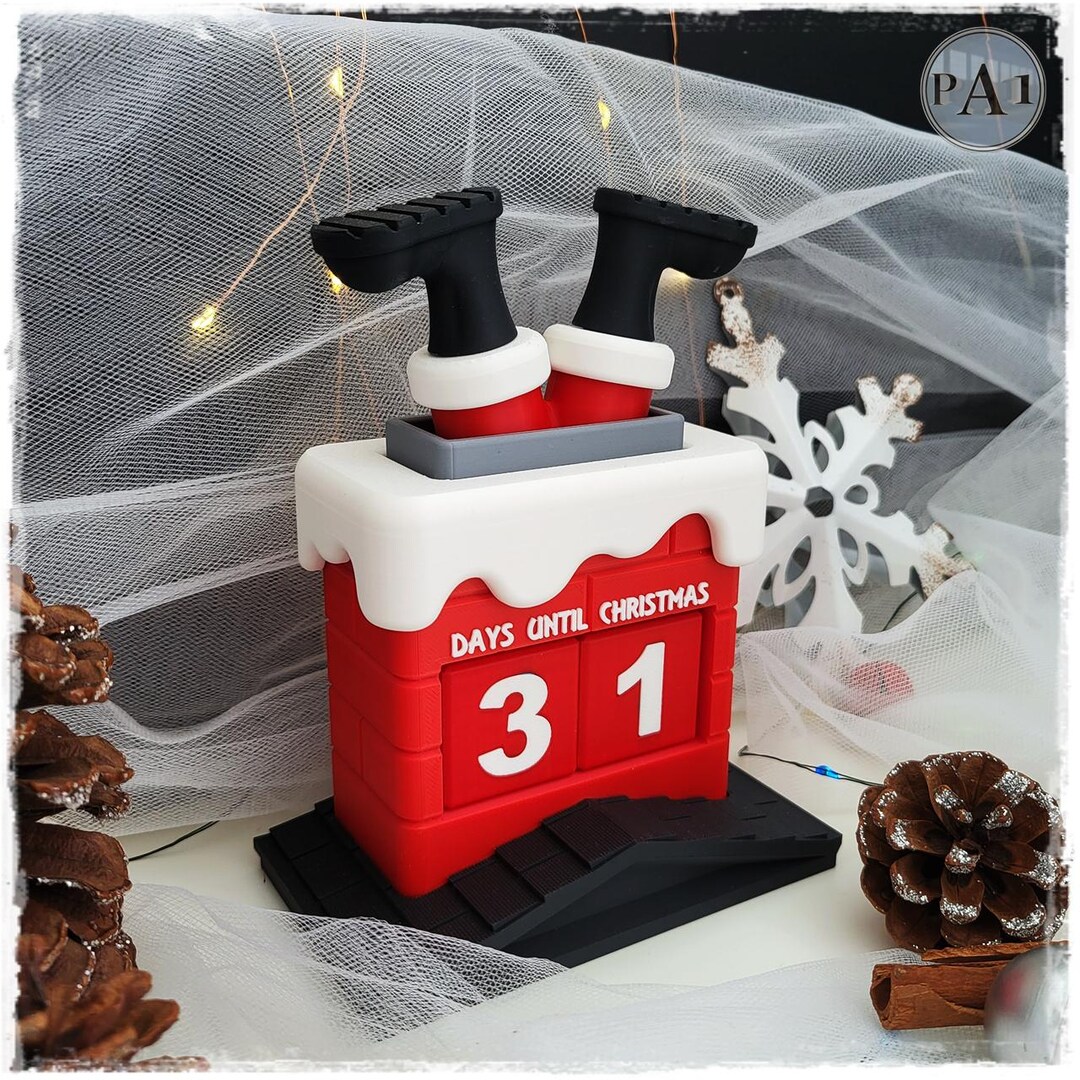 Santa Chimney Christmas Countdown Advent Calendar| 3D Printed Holiday ...