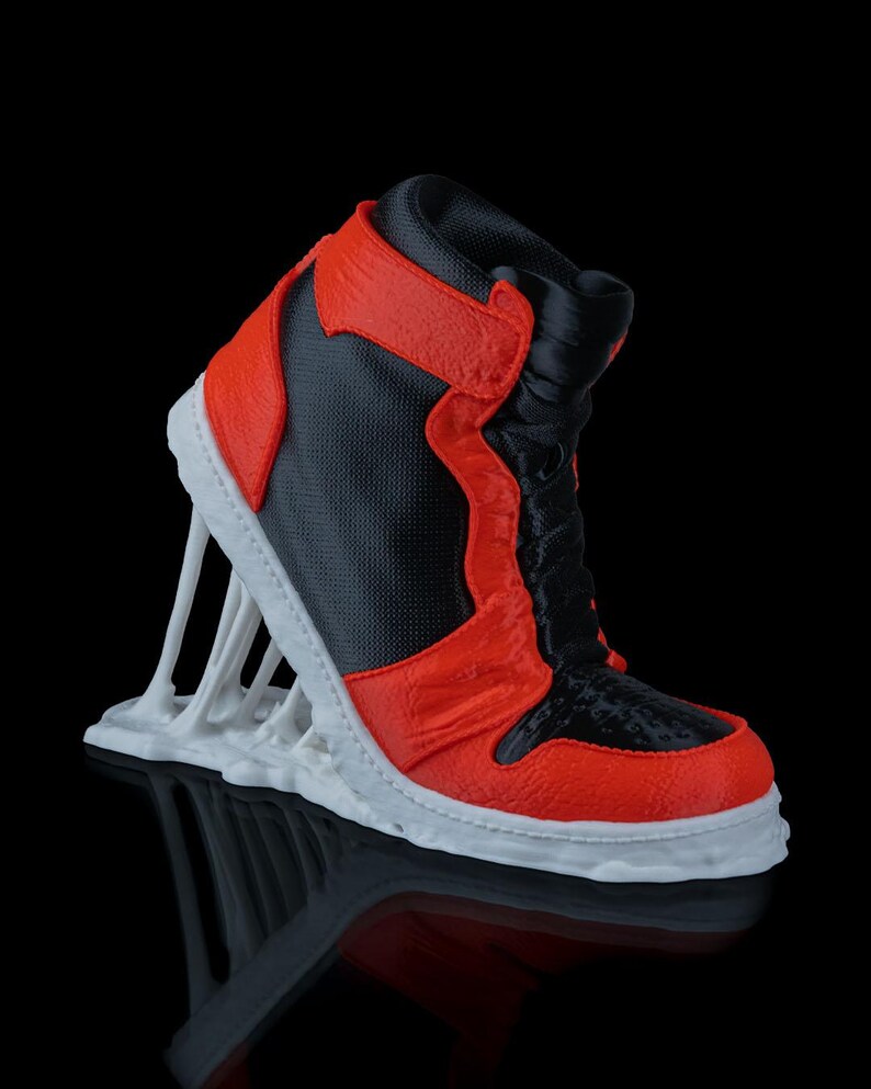 3D Printed Melting Sneaker Sculpture – Drippy Shoe Art, Red & Black - Etsy