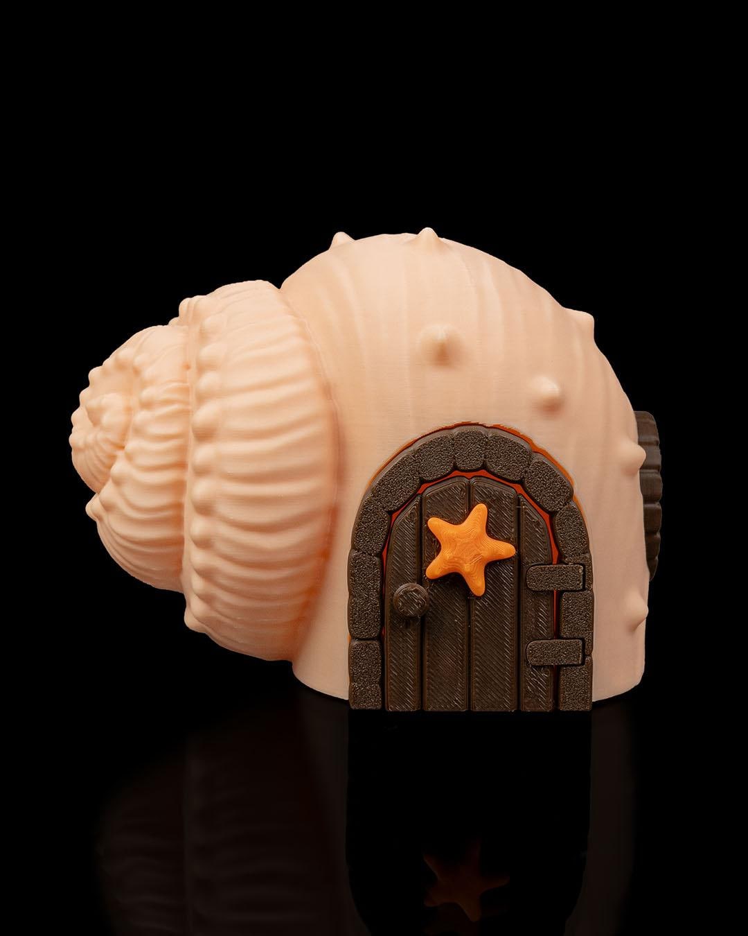 3D Printed Seashell Cottage: Custom Starfish Door, Beach Fairy Garden ...